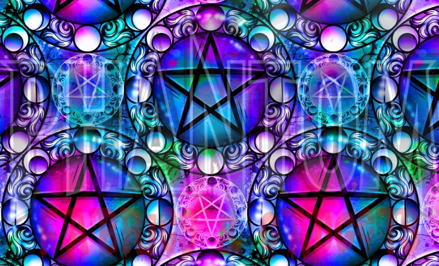 Preorder Rainbow Goth Pentagram with Moon cycle – Phantom Fabrics and ...